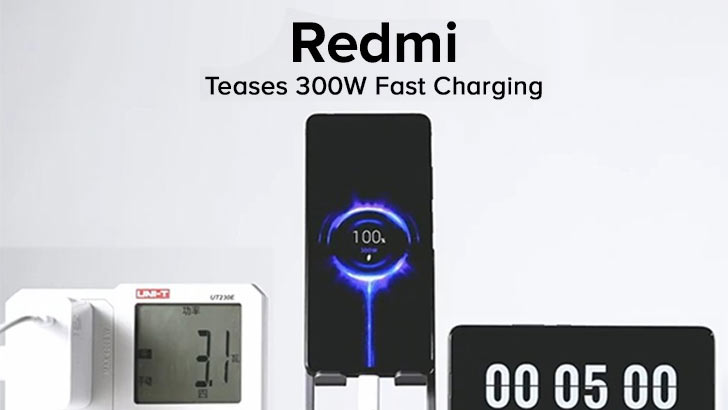 Xiaomi Redmi Teases 300W Charging Technology Doing 0-100 percent in 5 ...