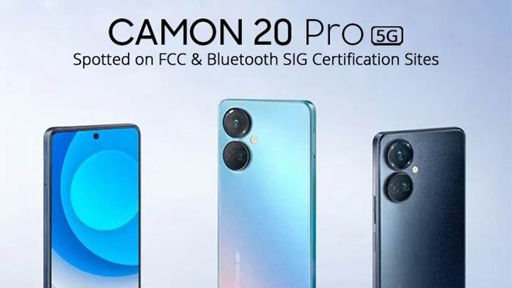 Tecno Camon 20 Pro 5G on FCC and Bluetooth SIG; 8GB RAM, 33W AC ...