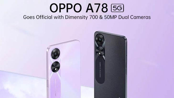 OPPO A78 5G Goes Official with 90Hz Refresh, Dimensity 700 SoC, & 50MP ...