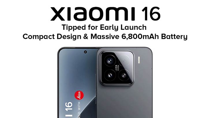 Xiaomi 16 Tipped for Early Launch with Compact Design & Massive Battery ...