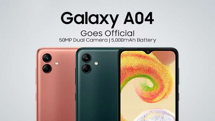 Samsung Galaxy A04 Officialized with Three Storage Options, HD+ Screen ...