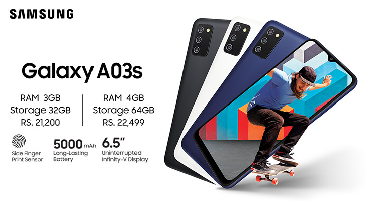 Samsung Galaxy A03s Launches in Pakistan Featuring Long-lasting Battery ...